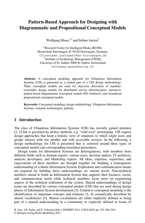 Pdf Pattern Based Approach For Designing With Diagrammatic And Propositional Conceptual Models