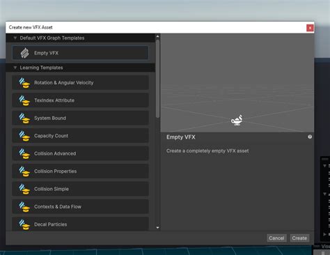 Missing Vfx Graph Default Templates Unity Engine Unity Discussions