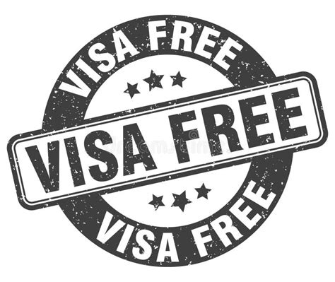 Visa Free Stamp Visa Free Label Round Grunge Sign Stock Vector