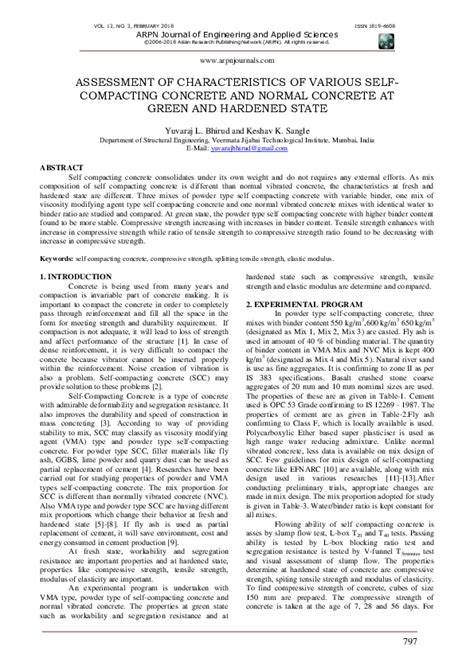 Pdf Assessment Of Characteristics Of Various Self Compacting Concrete