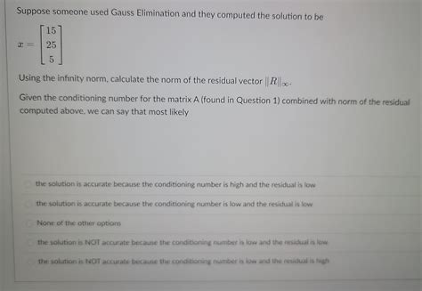 Solved Problem Direct Methods Of Solution Of Linear Chegg
