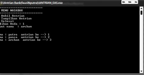 Zona Kampus Contoh Program Double Linked List Antrian Bank C