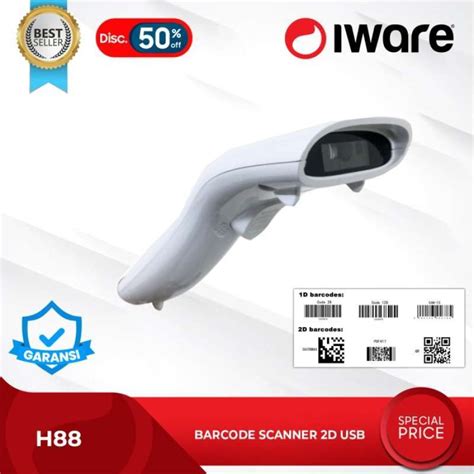 Promo Barcode Scanner 2d Handheld Iware Bs H88 Black White Qr Code