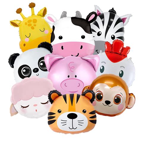 9pcs Animal Foil Balloons Cartoon Animal Decoration