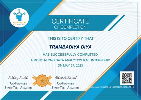 Internship Dataanalysis Learning Work Diya Trambadiya
