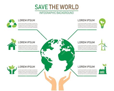 Premium Vector Green Ecology Infographic Element Save The World Environment Workflow Layout