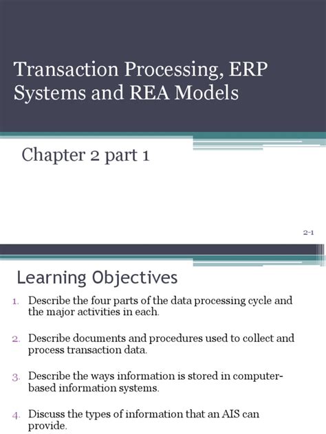 Chapter 2 Transaction Processing And Erp Pdf Enterprise Resource Planning Databases