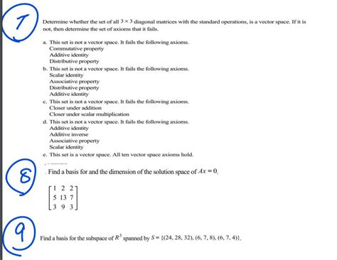 Solved Determine Whether The Set Of All X Diagonal Chegg