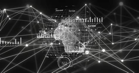 Image Of Statistics Globe With Network Of Connections Stock Image