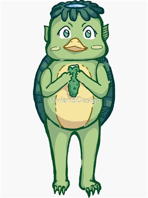 Cute Kappa Yokai 1 Sticker For Sale By Vivienbdesign Redbubble