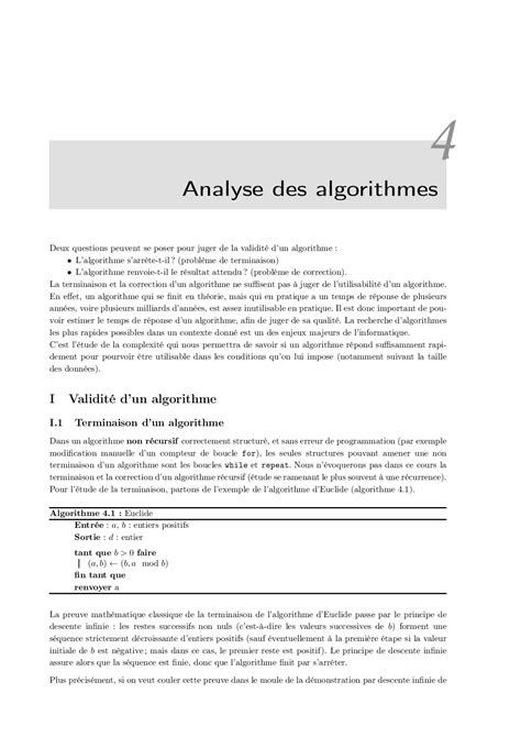 Analyse Des Algorithmes Alloschool