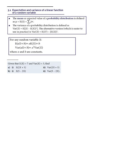 U3 Linear Combination Of Random Variables Pdf