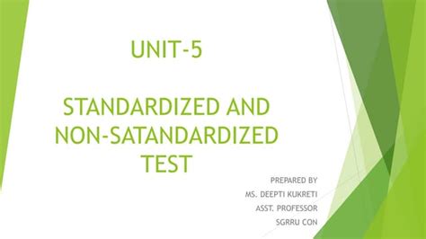 Standardized And Non Standardized Tests Pptx