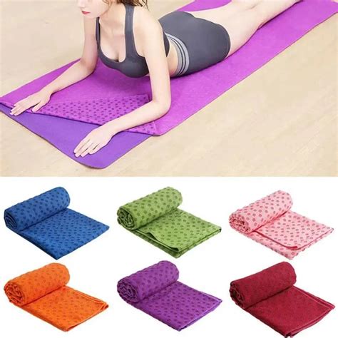 Premium Non Slip Yoga Mat Towel Lightweight Travel Friendly Exercise
