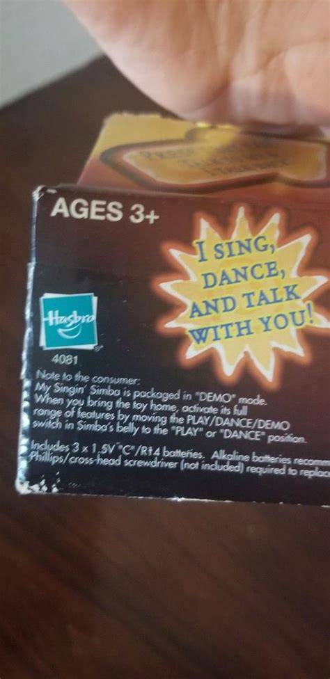 12 Disney The Lion King My Singin Simba 4081 Hasbro 2003 Singing