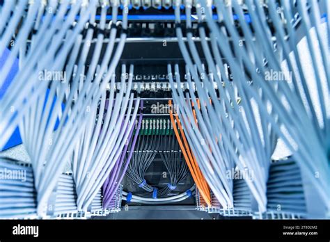 Information Technology Computer Network Telecommunication Ethernet Cables Connected To Internet