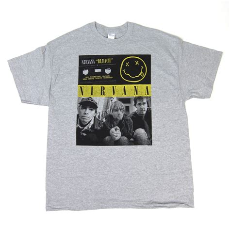 Nirvana Bleach Cassette Photo Shirt Heather Grey
