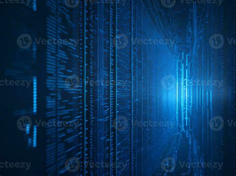 Ai Generated Blue Digital Binary Data On Computer Screen Background Binary Code Background