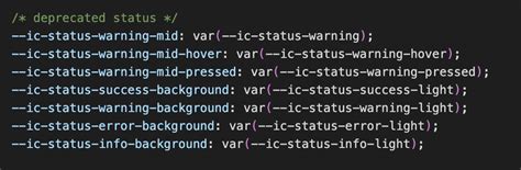 Remove Deprecated Status Colour Variables · Issue 996 · Mi6ic Ui Kit
