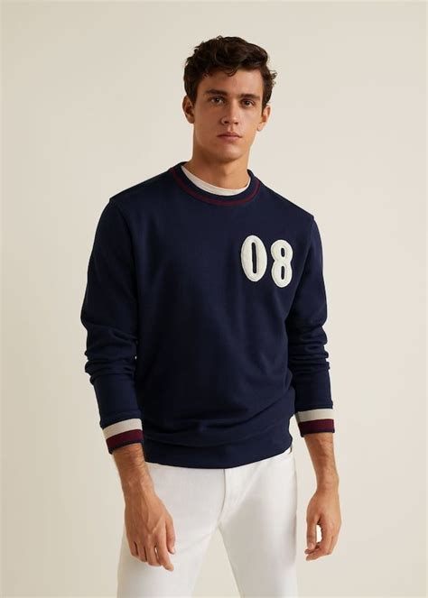 Number Cotton Blend Sweatshirt Medium Plane Svetşörtler Sweatshirt Erkek Sweatshirt
