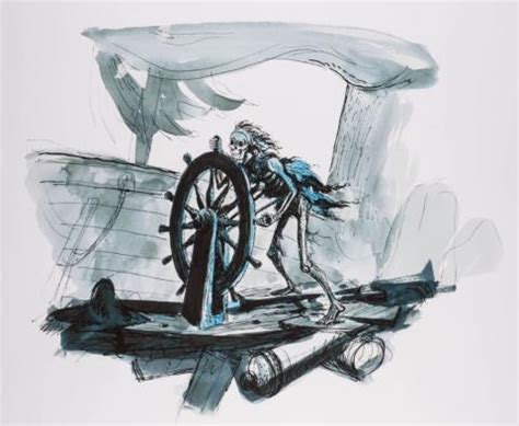 Pirates Of The Caribbean Helmsman Skeleton Concept Art Disneyland Print