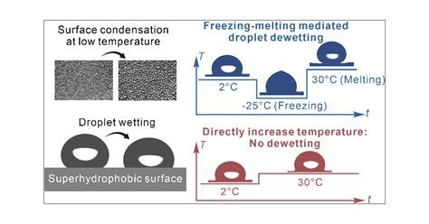 Freezingmelting Mediated Dewetting Transition For Droplets On Superhydrophobic Surfaces With