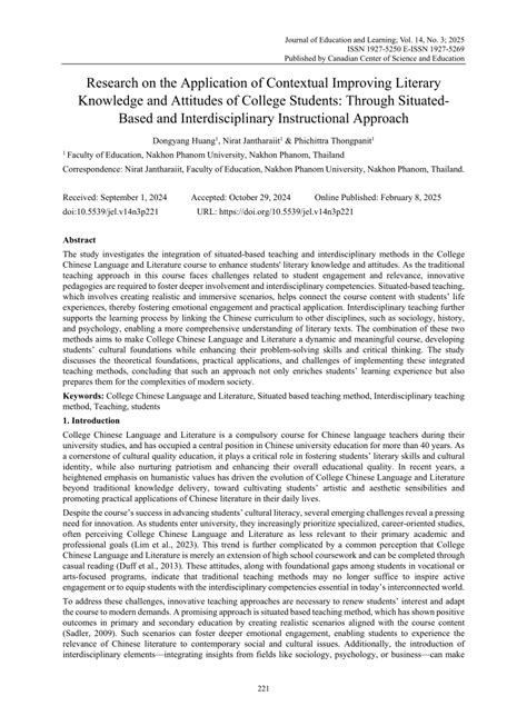 Pdf Research On The Application Of Contextual Improving Literary
