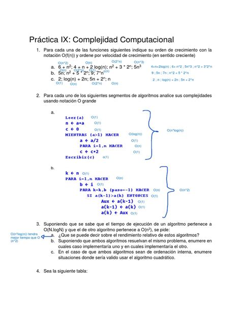 Ejercicios Complejidad Resueltos Pdf