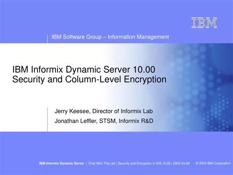 ppt ibm informix dynamic server 10 00 security and column level