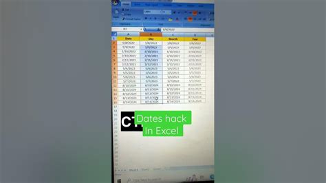 Dates Hack In Excel Excel Exceltricks Exceltutorial Msexcel Shorts Youtube