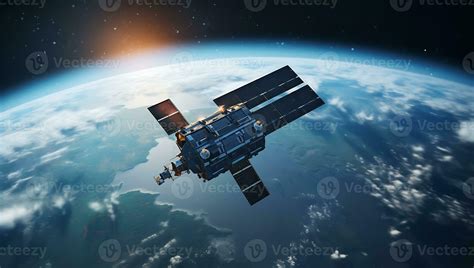 space station orbiting the planet Earth in outer space AI Generated 28791502 Stock Photo at Vecteezy