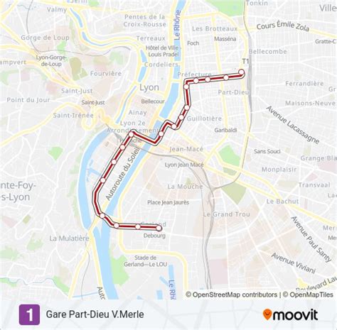 T1 Itinéraire Horaires Arrêts And Plan Gare Part Dieu V Merle Mis à