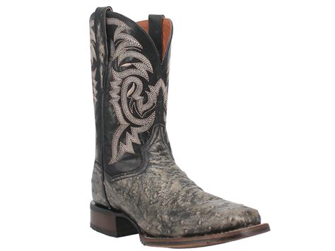 Dillinger Black Dan Post Ostrich Boots Wisemans Western