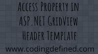 How To Access Property In ASP Net GridView Header Template Coding Defined