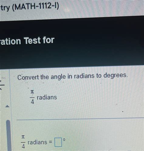Solved Convert the angle in radians to degrees π radians Chegg com