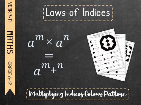 laws of indices exponents multiplying indices colour pattern