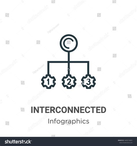 Interconnected Outline Vector Icon Thin Line Stock Vector Royalty Free 1669216825 Shutterstock