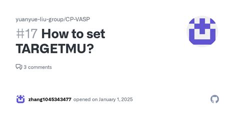 How To Set Targetmu · Issue 17 · Yuanyue Liu Groupcp Vasp · Github