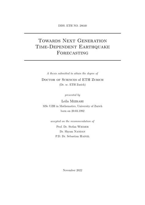 Pdf Towards Next Generation Time Dependent Earthquake Forecasting