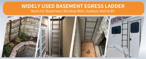 4 Rung Window Well Ladder Heavy Duty Steel Basement Egress Ladder