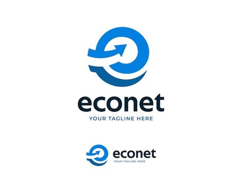 Premium Vector Blue Letter E With Connected Arrow Icon Logo