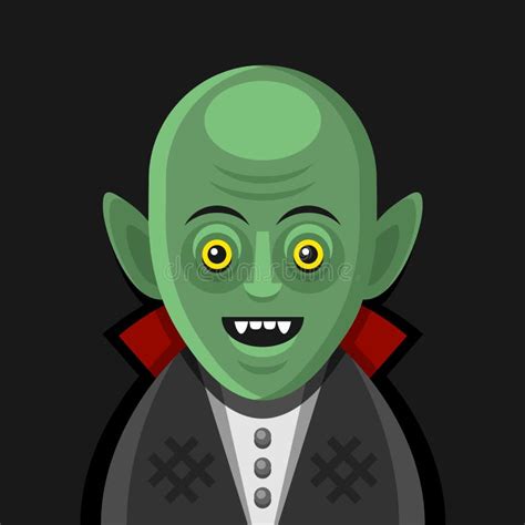 Cute Cartoon Green Vampire On Derk Background Vector Stock Vector Illustration Of Halloween