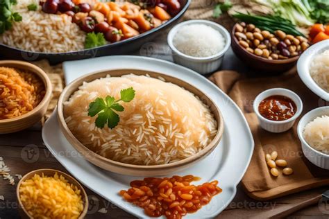 Various Types Of Rice Dishes On A Table AI Generated 33757381 Stock Photo At Vecteezy