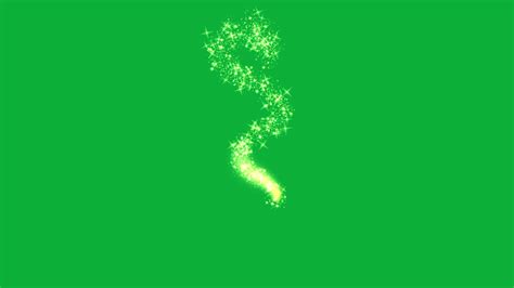 Magical Shiny Glowing Glittering Sparkle Trail Effect Animation Isolated On Green Screen
