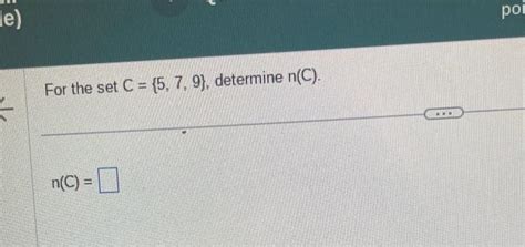 Solved For The Set C Determine N C N C Chegg