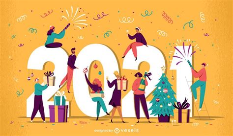 2021 Celebration Illustration Design Ad Celebration Illustration