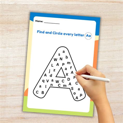 Find And Circle Every Letter A Worksheet Alphabet Recognition Activity