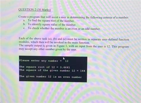 Solved Question 2 30 Marks Create A Program That Will