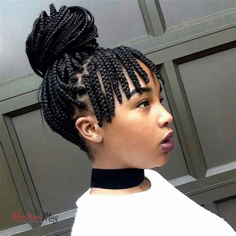 20 Box Braids With Bangs To Make You Feel Special New Natural Hairstyles