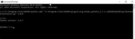 python integration with environment the input line is too long knime